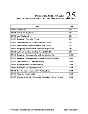 Fillable Online dmv ca Ch. 25 Permits and Decals ( PDF ) - California ...