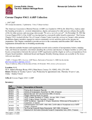 Fillable Online coronapubliclibrary AARP Corona Chapter #3611 ...