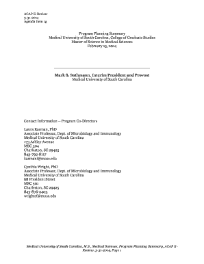 Fillable Online che sc Medical University of South Carolina MS Medical Sciences - che sc Fax ...