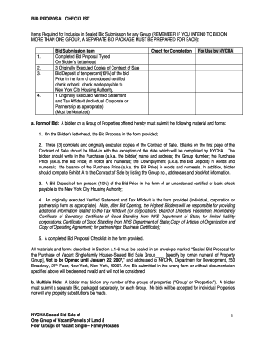 Fillable Online nyc Bid Proposal Checklist.doc - nyc Fax Email Print ...