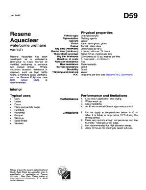 Resene Aquaclear - Fill Online, Printable, Fillable, Blank | pdfFiller