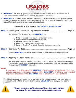 Fillable Online nature nps USA Jobs application instructions Fax Email ...