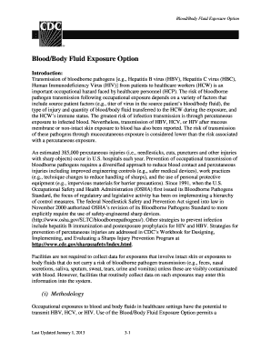 Fillable Online cdc Blood/Body Fluid Exposure Option - Centers for ...