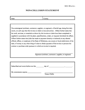 Fillable Online ok Non Collusion Statement Fax Email Print - pdfFiller