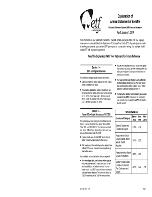 Fillable Online etf wi Explanation of Annual Statement of Benefits ET ...