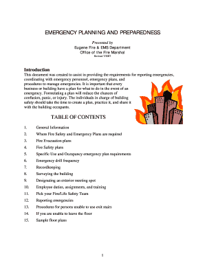Fillable Online eugene-or Emergency Planning amp Preparedness Fax Email ...