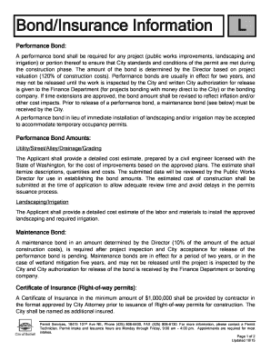 Fillable Online Bonds information sheet - L Fax Email Print - pdfFiller