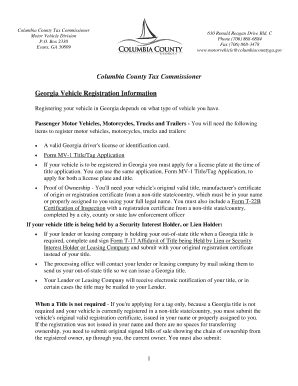 Fillable Online Georgia Vehicle Registration Information Fax Email ...