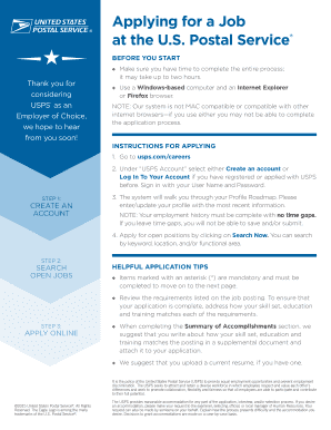 Fillable Online Applying for a Job at USPS (PDF) - about USPS Fax Email ...