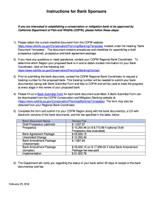 Fillable Online Instructions for Bank Sponsors Fax Email Print - pdfFiller