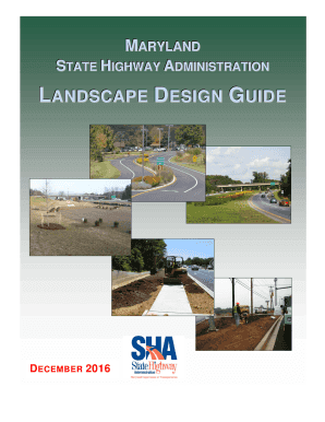 Fillable Online roads maryland SHA Landscape Design Guide LDG Nov. 2015 ...