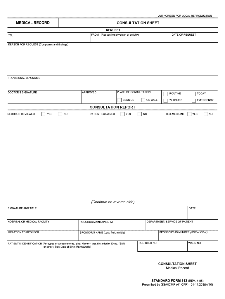 Fillable Online gsa MEDICAL RECORD CONSULTATION SHEET ... - GSA Fax ...
