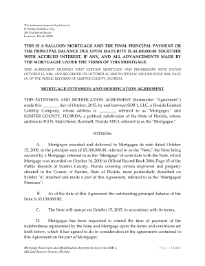 Fillable Online THIS EXTENSION AND MODIFICATION AGREEMENT made Fax ...