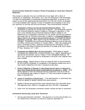 Fillable Online schools nyc Documentation Required to Ensure Timely ...