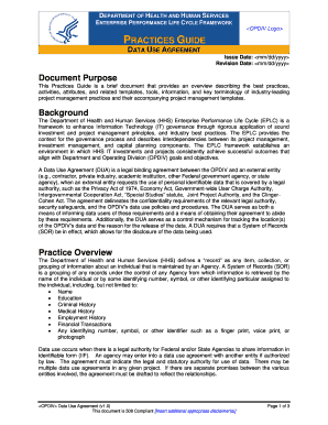 Fillable Online hhs Data Use Agreement EPLC Practices Guide - hhs Fax Email Print - pdfFiller