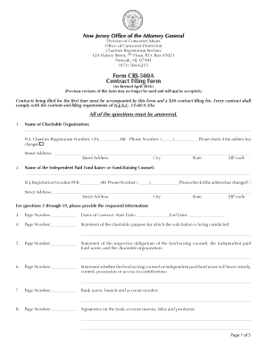 Fillable Online njconsumeraffairs Form CRI-500A Contract Filing Form ...