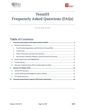 Fillable Online tn Revised 051816 Page 1 of 16 I Tennessee Immunization ...