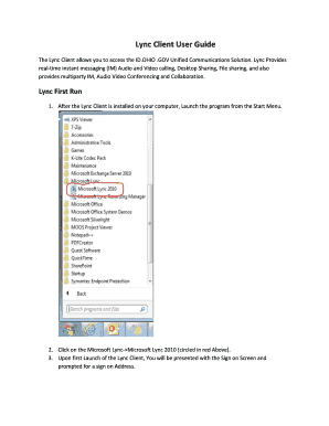 Fillable Online Lync Client User Guide Fax Email Print - pdfFiller