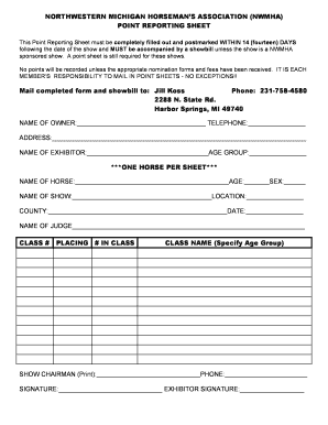 Fillable Online 2014 point sheet Fax Email Print - pdfFiller