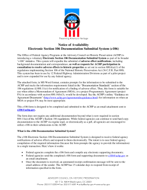 Fillable Online achp Notice of Availability Electronic Section 106 ...