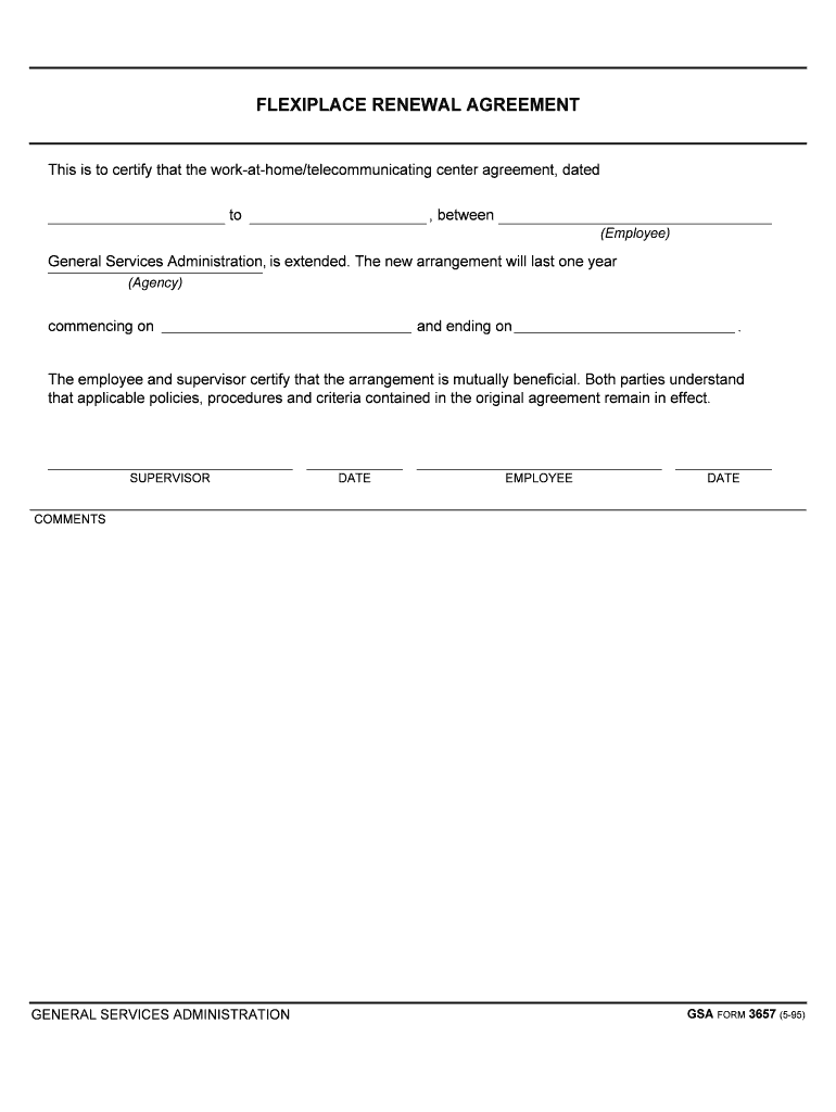 Fillable Online gsa FLEXIPLACE RENEWAL AGREEMENT Fax Email Print ...