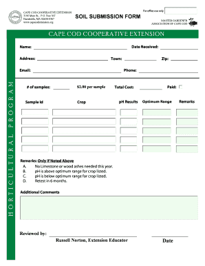 Fillable Online Soil Submission Form - Cape Cod Cooperative Extension ...