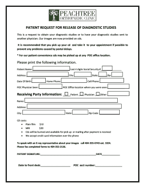 Fillable Online Patient Diagnostic Study Request Fax Email Print ...