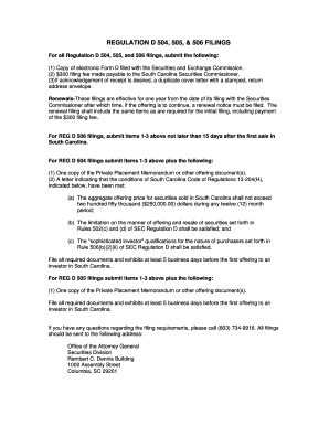 Fillable Online scag REG D filings web site info1doc - scag Fax Email ...