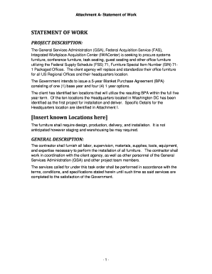 Statement Of Work Template Forms - Fillable & Printable Samples for PDF ...