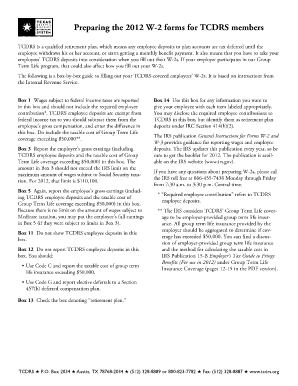 Fillable Online tcdrs tcdrs on w2 form Fax Email Print - pdfFiller