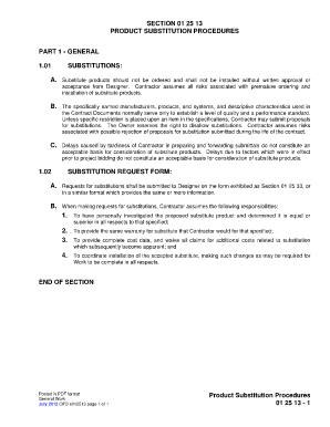 Fillable Online ofd tbr 01 25 13 product substitution procedures ...