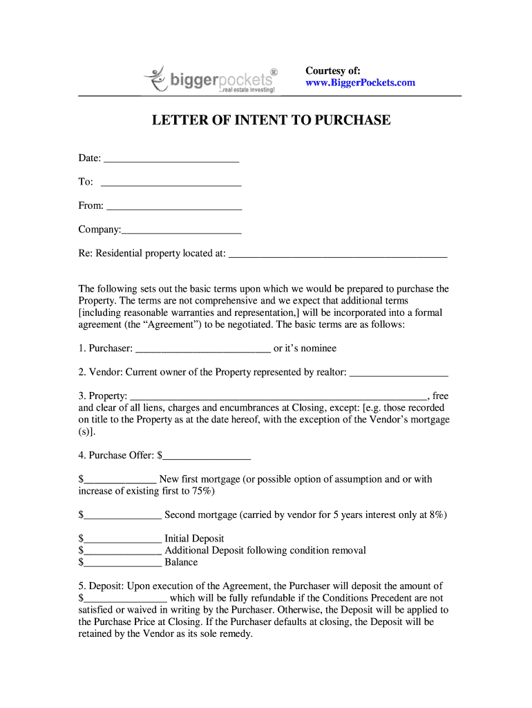 Letter Of Intent Template Fill Out Sign Online DocHub