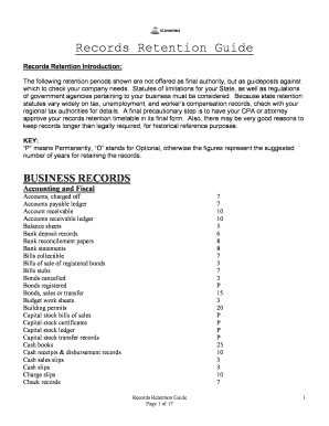 Fillable Online Records Retention Guide Fax Email Print - pdfFiller