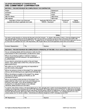 Fillable Online Form 1415 DBE Commitment Confirmation Adden 4 Fax Email ...