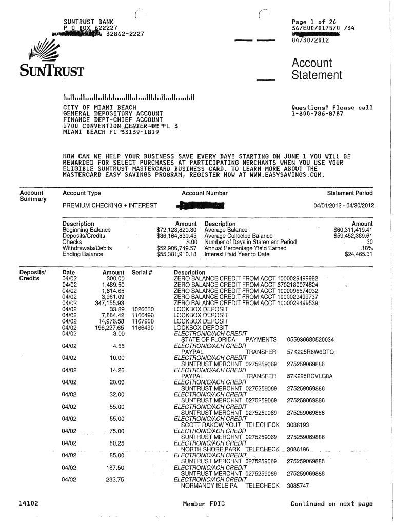 Truist Bank Statements Pdf Fill Online Printable Fillable Blank 