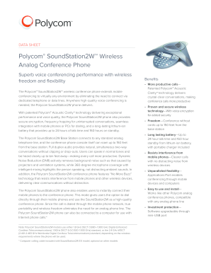Fillable Online Polycom SoundStation2W Datasheet Fax Email Print - pdfFiller