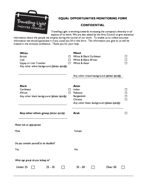 Fillable Online EO Monitoring form for recruitment Fax Email Print - pdfFiller