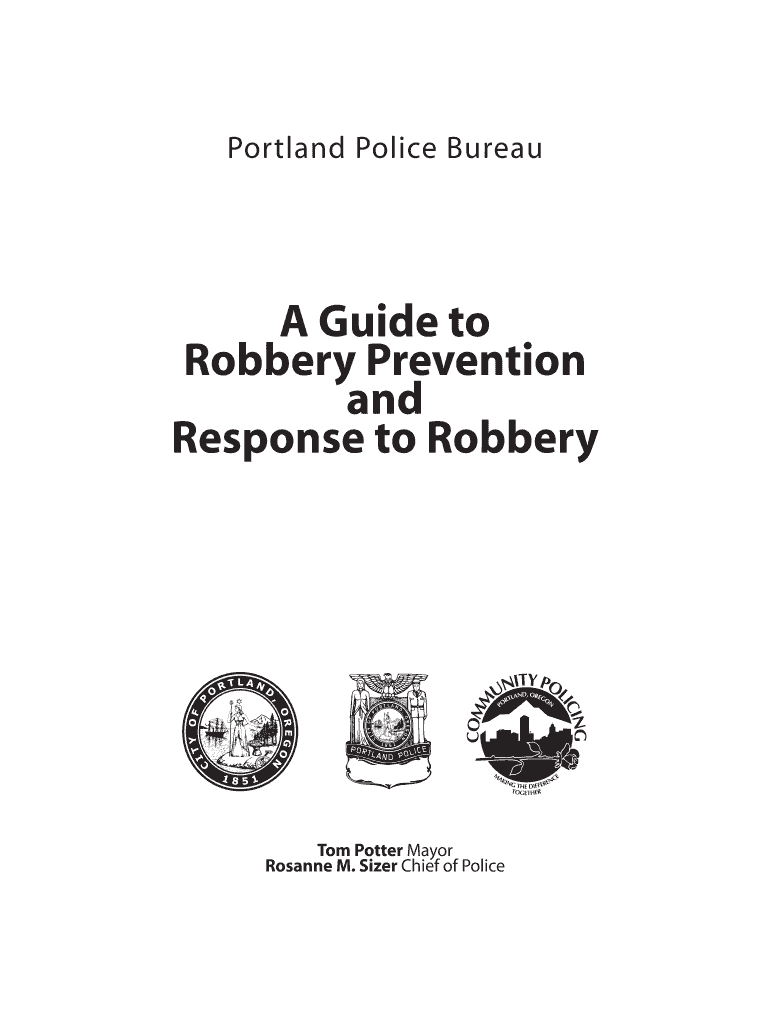 Fillable Online A Guide to Robbery Prevention and Response to Robbery ...