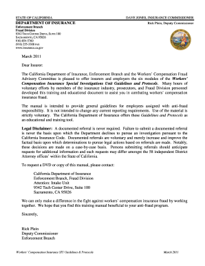 Fillable Online insurance ca Workers Compensation Insurance Special ...