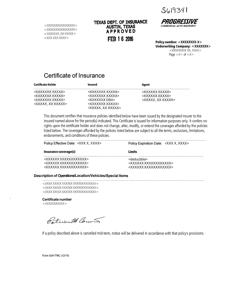 Progressive Proof Of Insurance Fill Out Sign Online DocHub