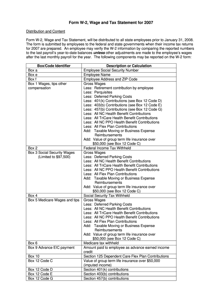 Fillable Online ncosc 2007 Form 3525 - Substitute for Form W-2, Wage ...