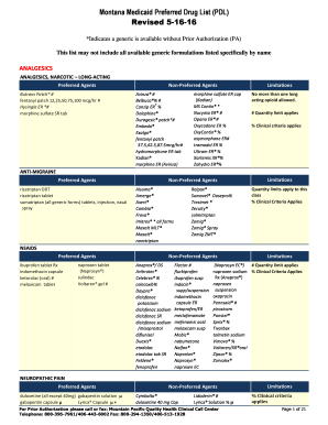 Montana Medicaid Preferred Drug List 2020 - Fill Online, Printable ...