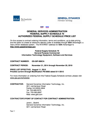 Fillable Online GSA Approved Price List - General Dynamics Information ...