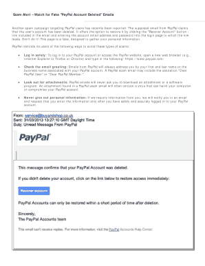 Fillable Online lancaster ne Scam Alert Watch for Fake "PayPal Account ...