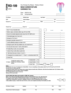 Fillable Online RD-109 - City of Kansas City Fax Email Print - pdfFiller