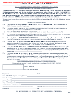 Fillable Online mdcourts NOTICE OF COMPLIANCE AND IOLTA ENROLLMENT Fax ...