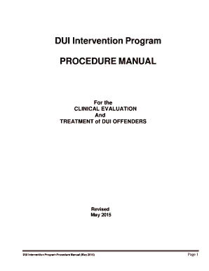 Fillable Online DUI Intervention Program PROCEDURE MANUAL Fax Email ...