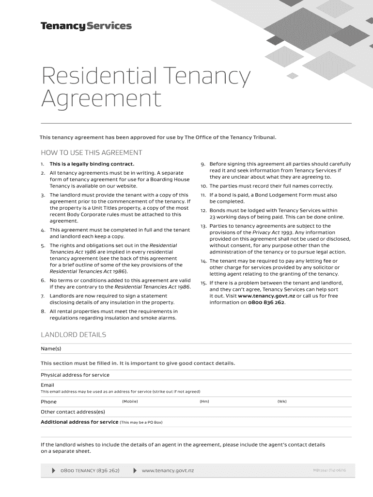 Residential tenancy agreement For tenants and landlords PDF 1 2 MB: Fill out & sign online | DocHub