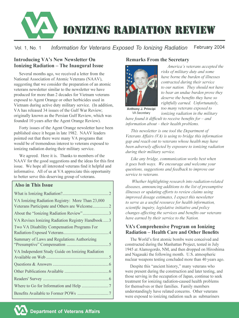 Fillable Online publichealth va Ionizing ionizing radiation radiation ...