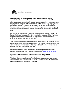 Fillable Online Developing a Workplace Anti-harassment Policy Fax Email ...